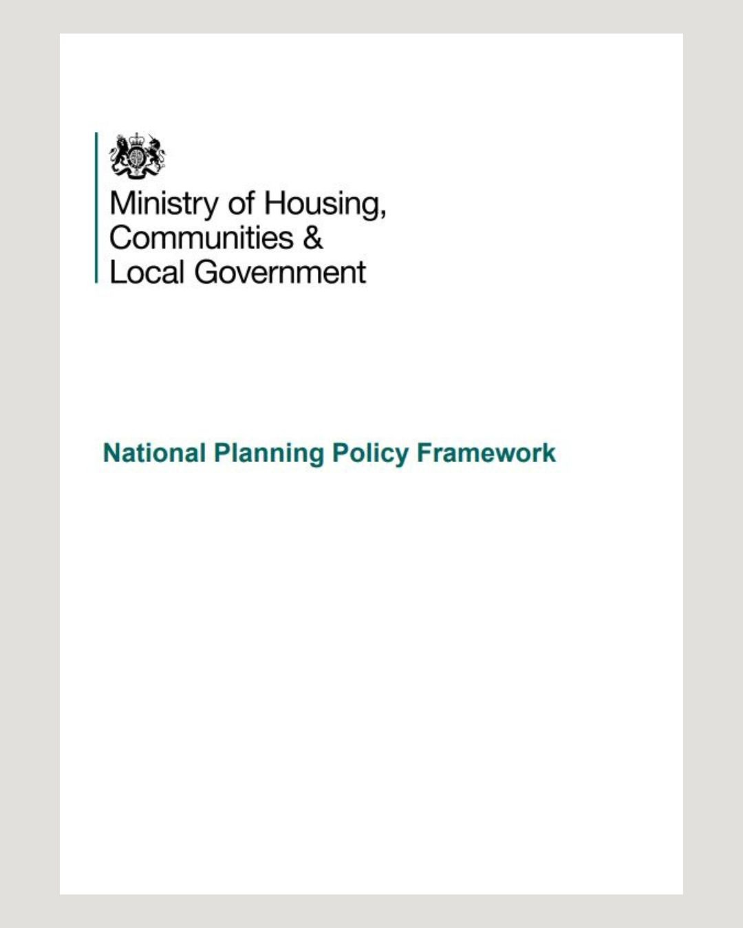 National Planning Policy Framework - Epping Forest Heritage Trust